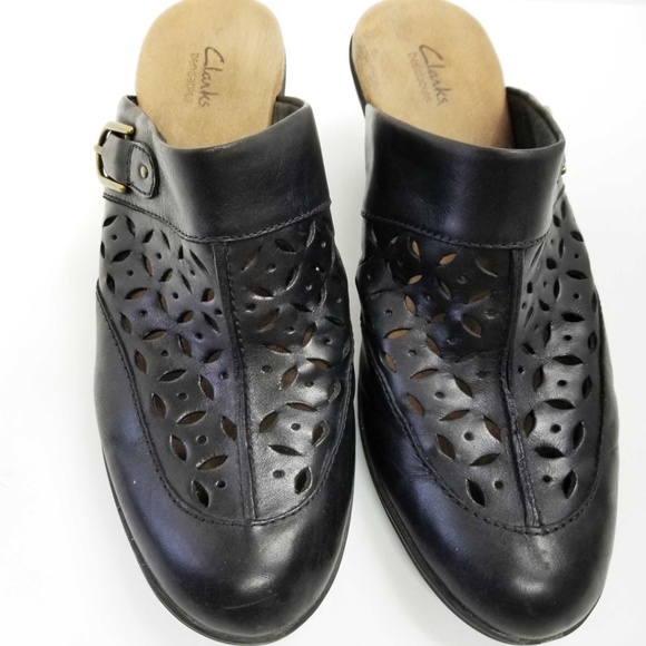 Clarks | Shoes | Clarks Bendables Women 9 Mules 8567 Black Leather ...